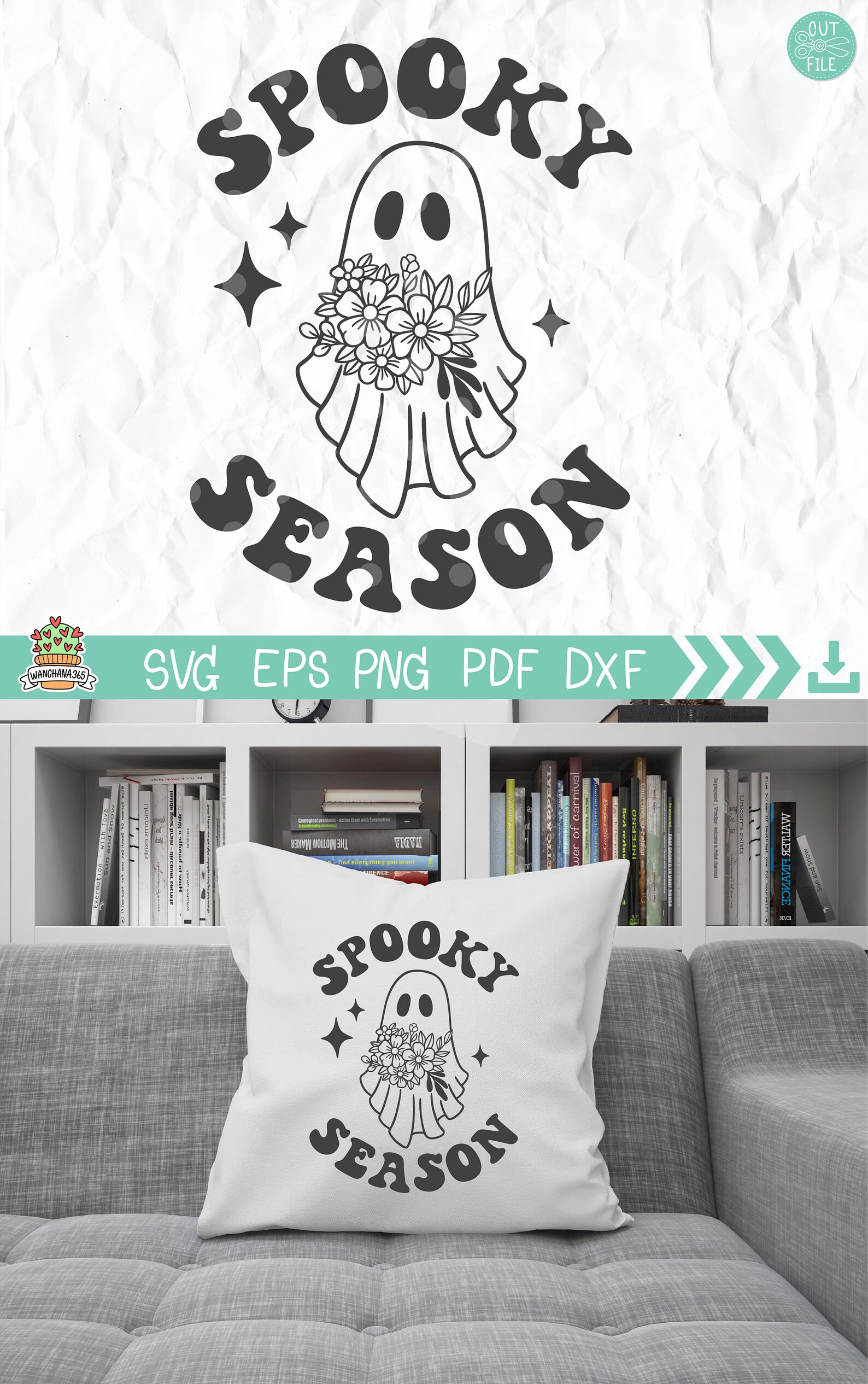 Spooky Season Svg Cute Ghost Girl Svg Fall Halloween Spooky - Etsy