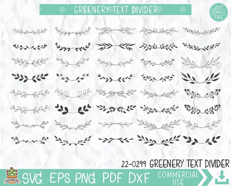 Greenery Text Divider Svg Bundle Botanical Border Svg Hand - Etsy