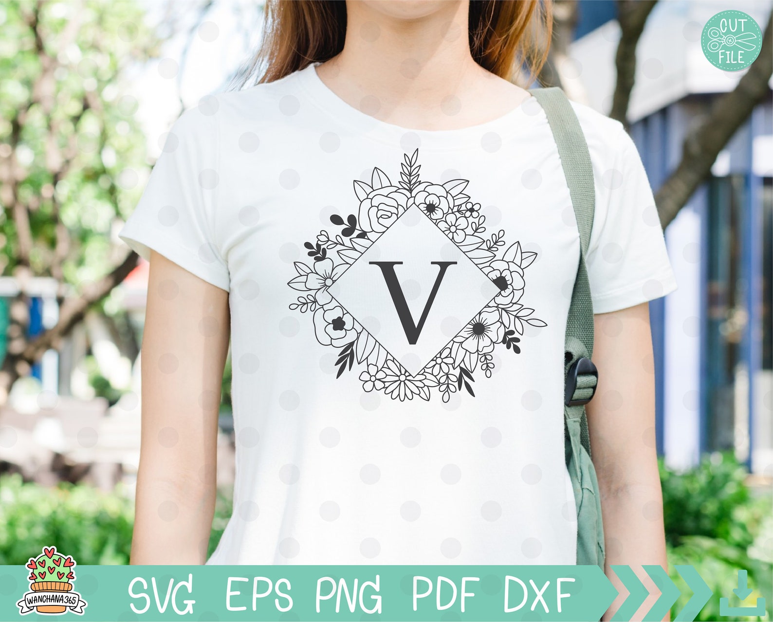 Floral Frame SVG Floral Frame Cut File Rectangle Flower - Etsy