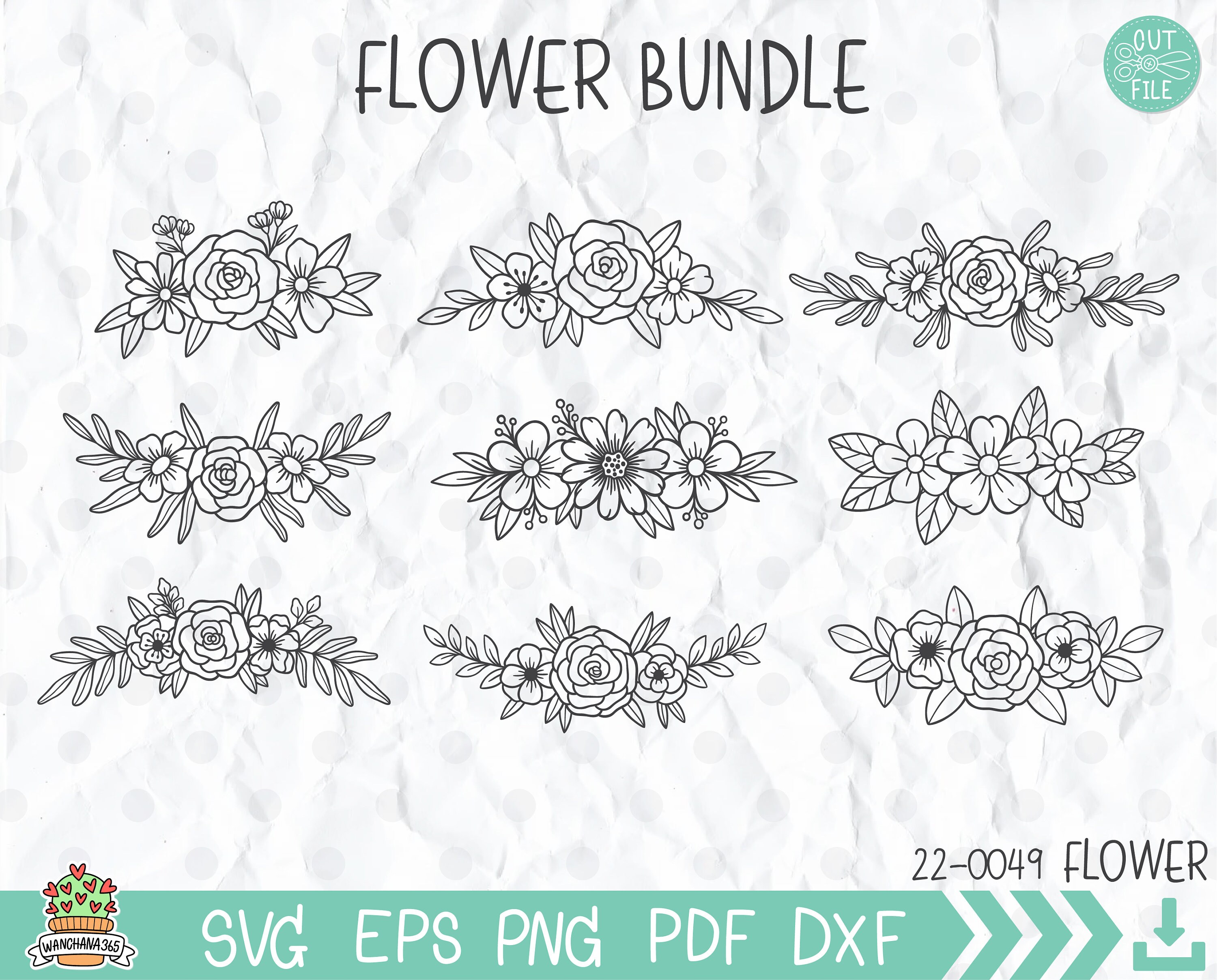 Flower SVG Floral Svg Floral Svg Bundle Cut Files Wedding - Etsy