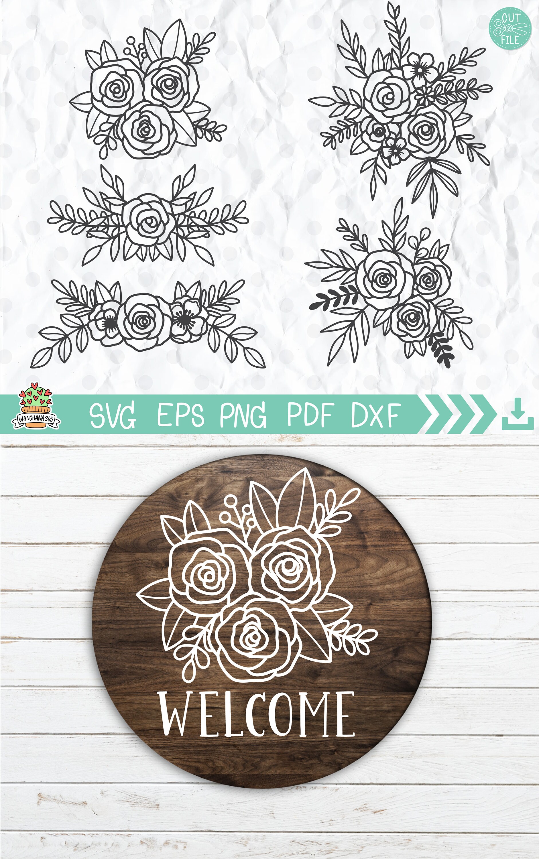 Flower SVG Floral Svg Floral Svg Bundle Flower Svg Cut - Etsy
