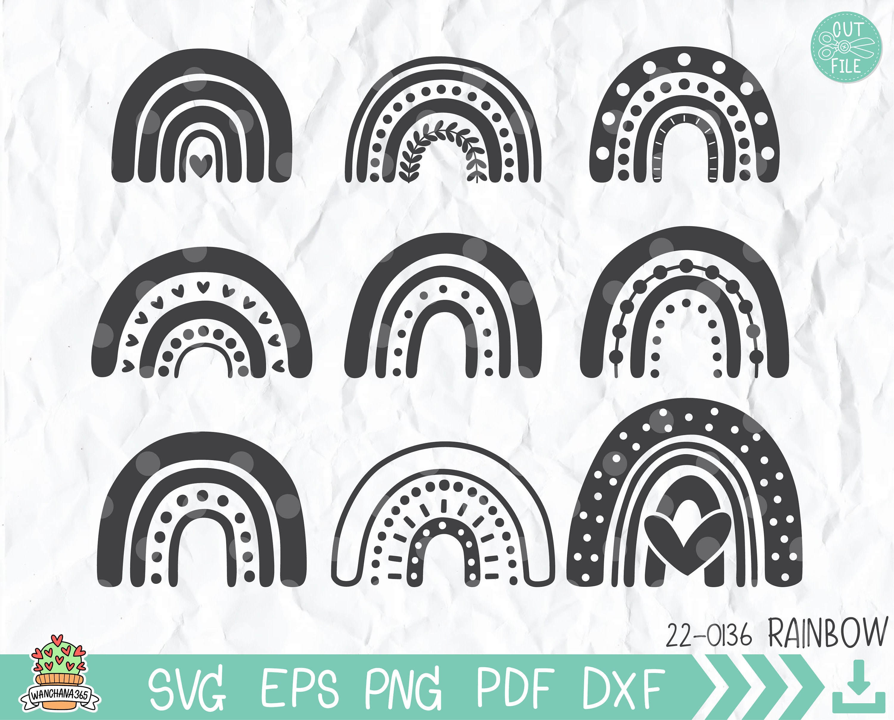 Boho Rainbow Svg Bundle Rainbow Svg Rainbow With Heart - Etsy