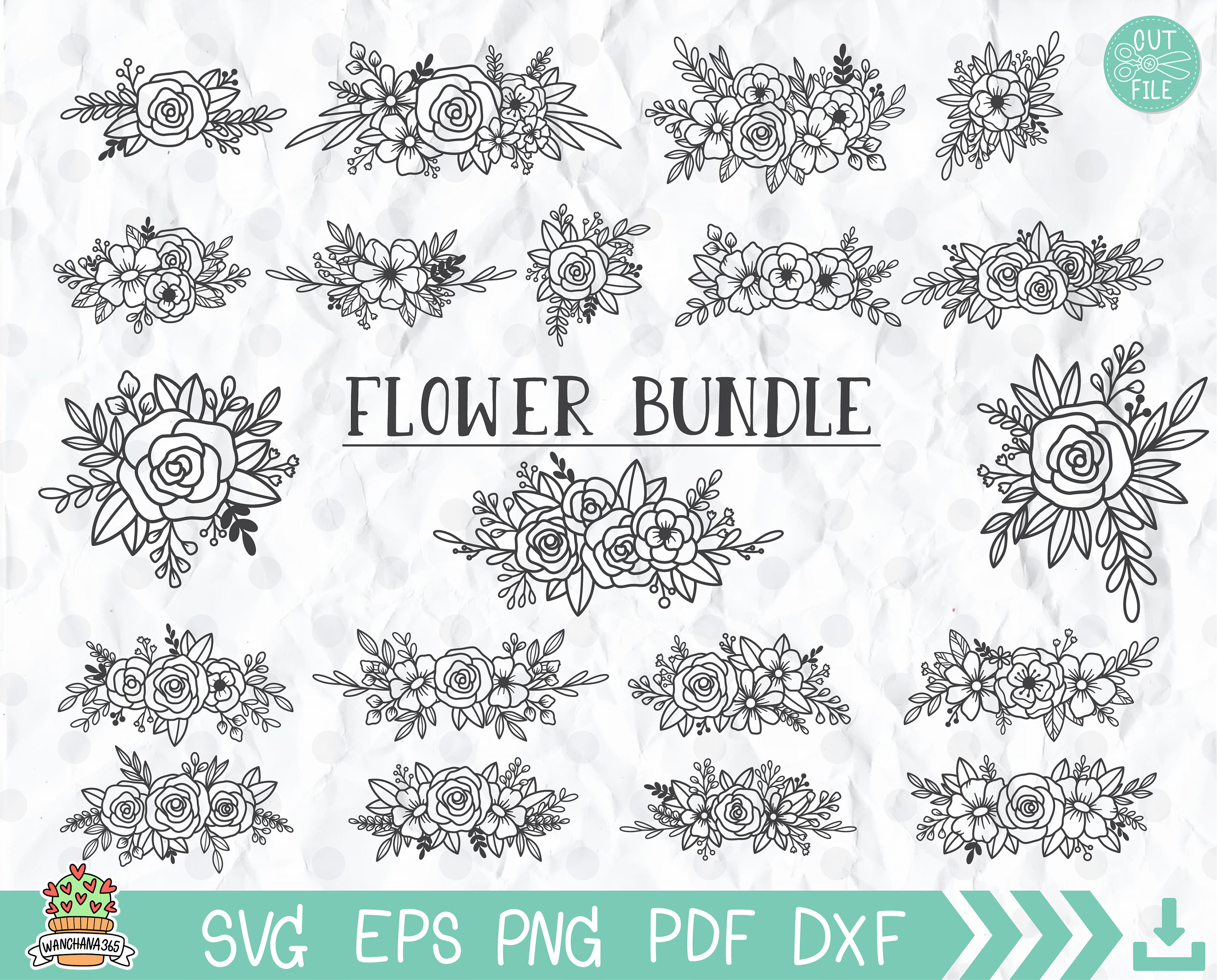 Flower SVG Floral Svg Floral Svg Bundle Flower Svg Cut - Etsy