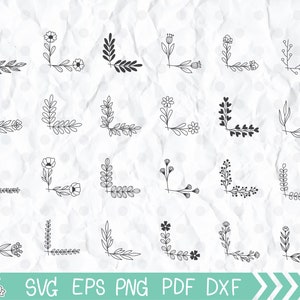 Flower Corner Svg Bundle, Corner Svg, Flower Border SVG, Floral Divider ...