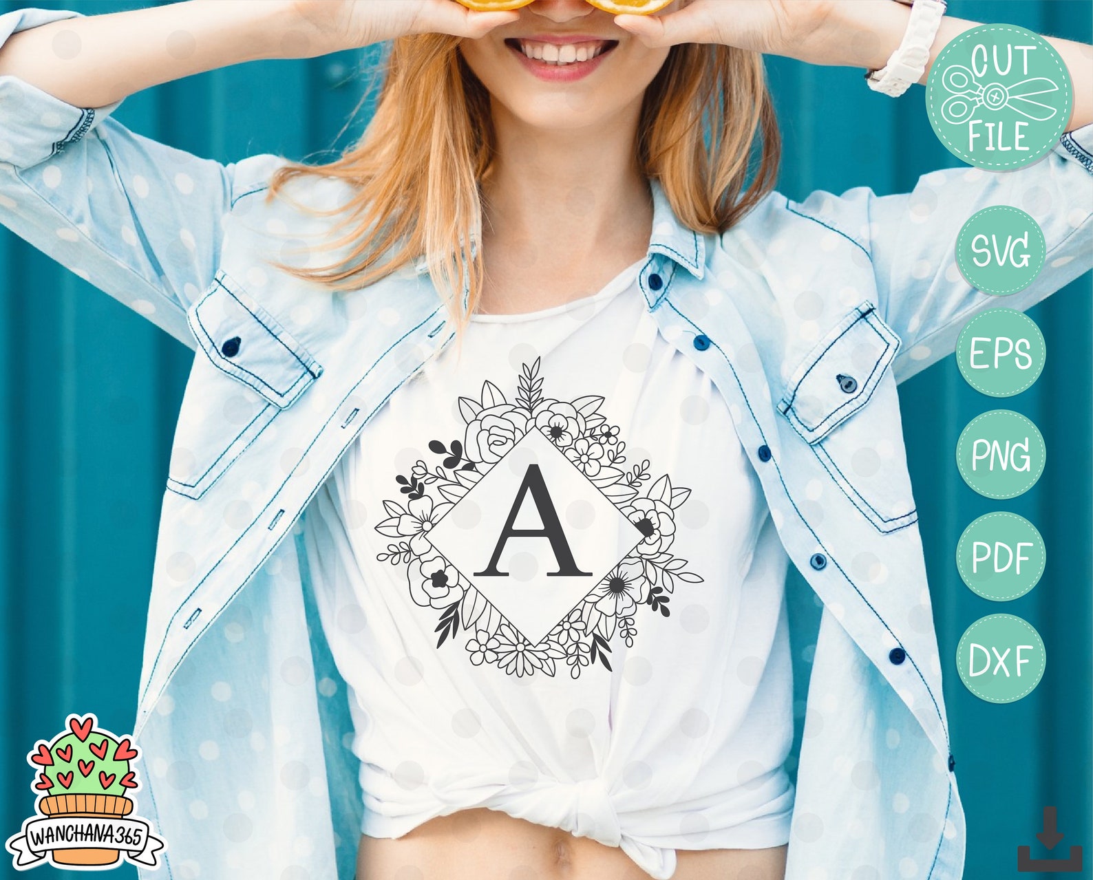 Floral Frame SVG Floral Frame Cut File Rectangle Flower - Etsy