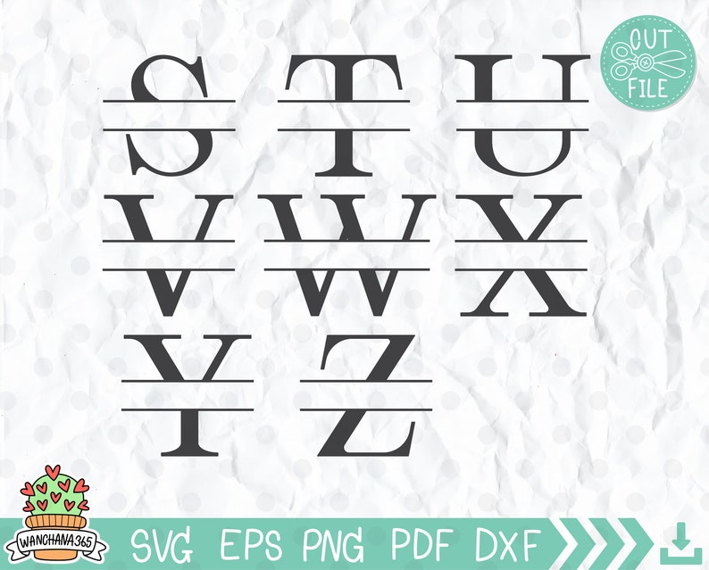 Split Letters A-Z SVG Split Monogram Svg Split Letters - Etsy
