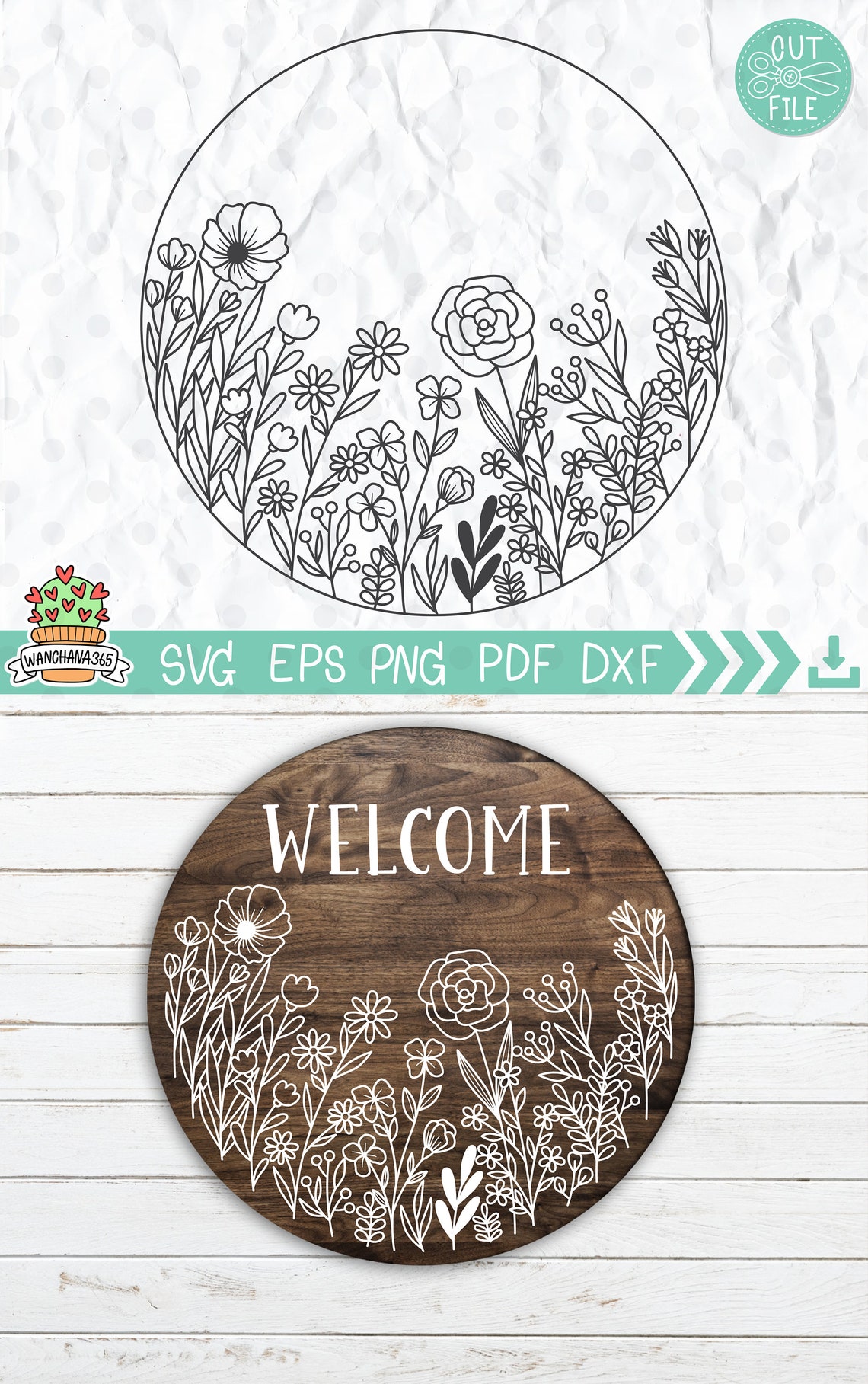 Wildflower Svg Hand Drawn Flowers and Leaf Wildflowers | Etsy