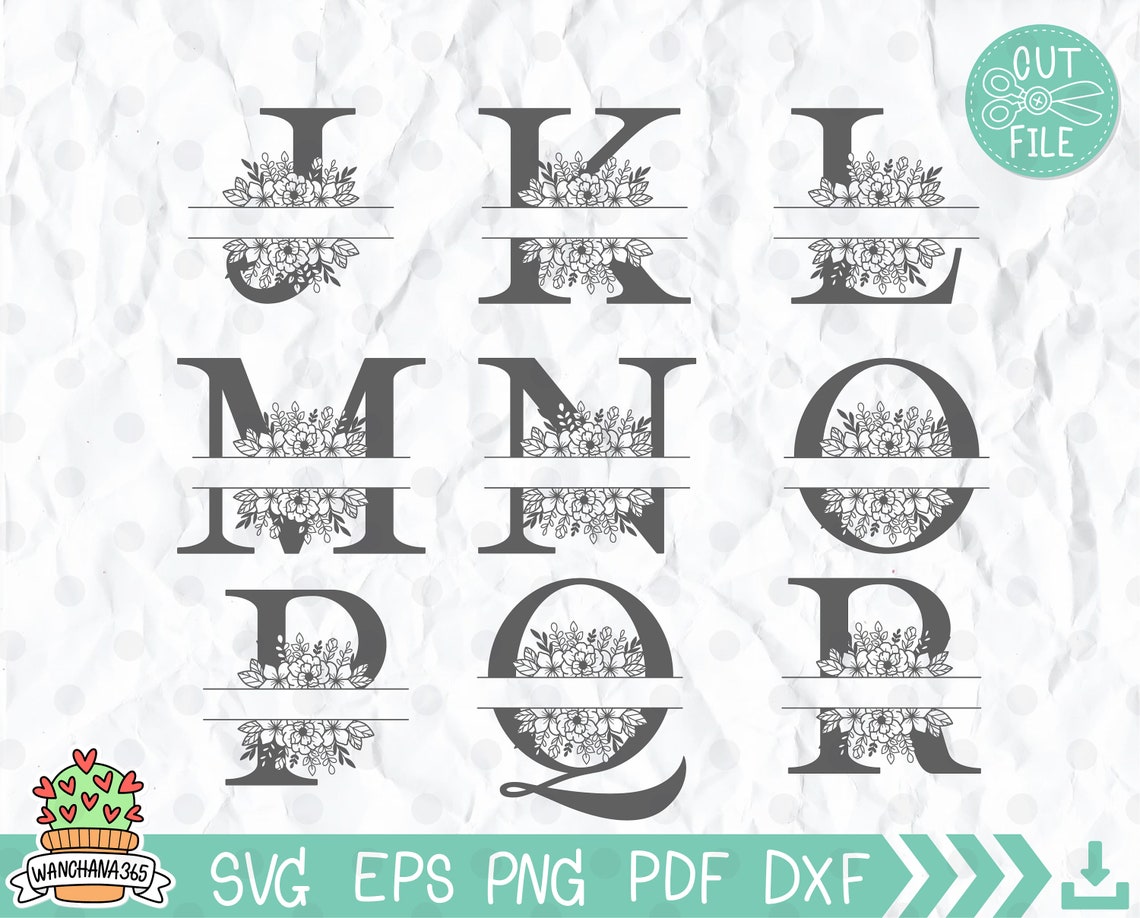 Split Monogram Letters A-Z Instant Digital Download Svg - Etsy