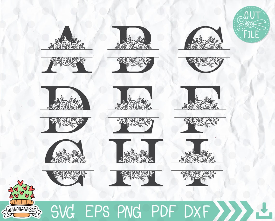 Split Monogram Letters A-Z Instant Digital Download Svg - Etsy