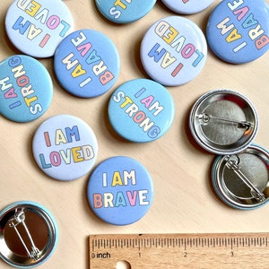 Bright Affirmation Buttons / Pin Back Button / Kids Affirmations ...