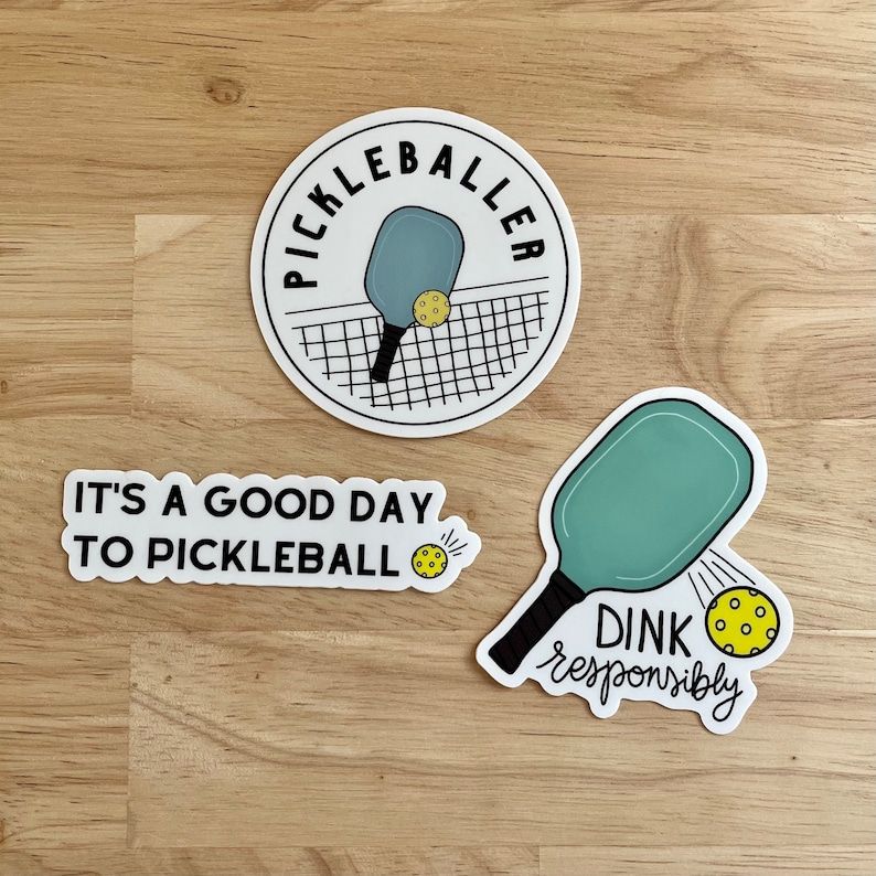 Pickleball Sticker Pack / VINYL STICKER / Pickle Ball Stickers - Etsy