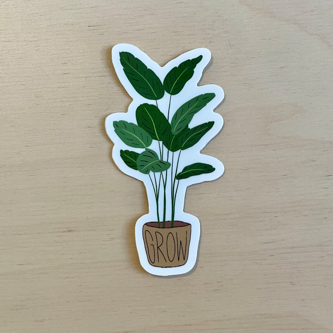 Grow / VINYL STICKER / Plant Sticker / Growth Reminder / Plants / Small ...