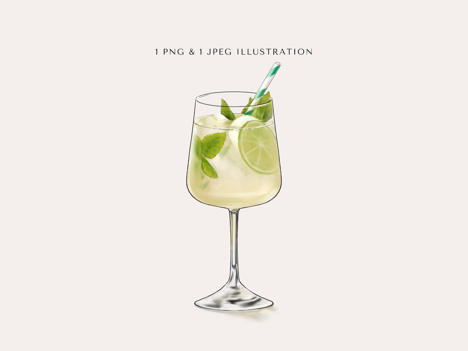 Hugo Spritz Cocktail Alcoholic Drink Colored Clip Art | PNG | JPEG ...