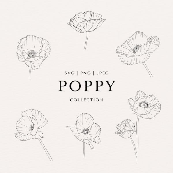 Poppy Clip Art - Etsy