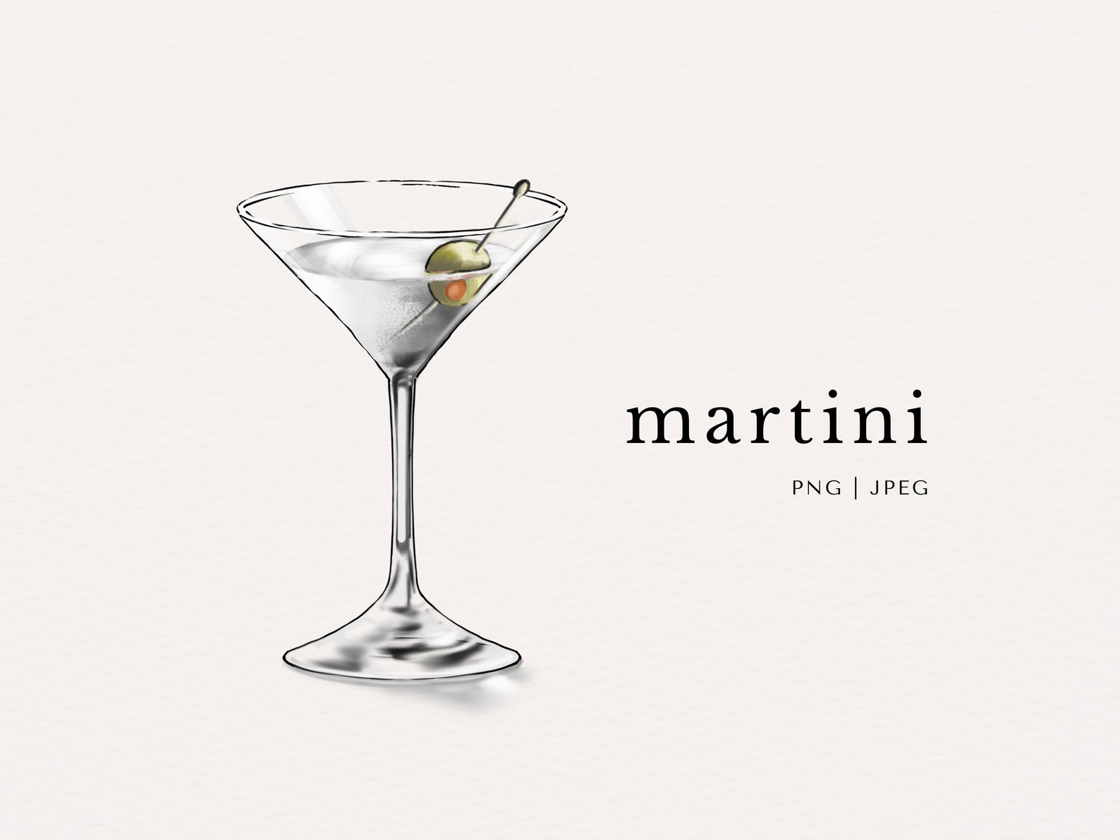 Martini Cocktail Alcoholic Drink Colored Clip Art | PNG | JPEG ...