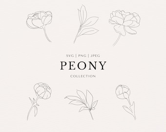 Sweet Pea Clip Art Set | Minimal Abstract Line Art | Fine Line | SVG ...