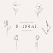 Floral Line Clip Art Set Minimal Abstract Line Art Fine Line SVG PNG ...