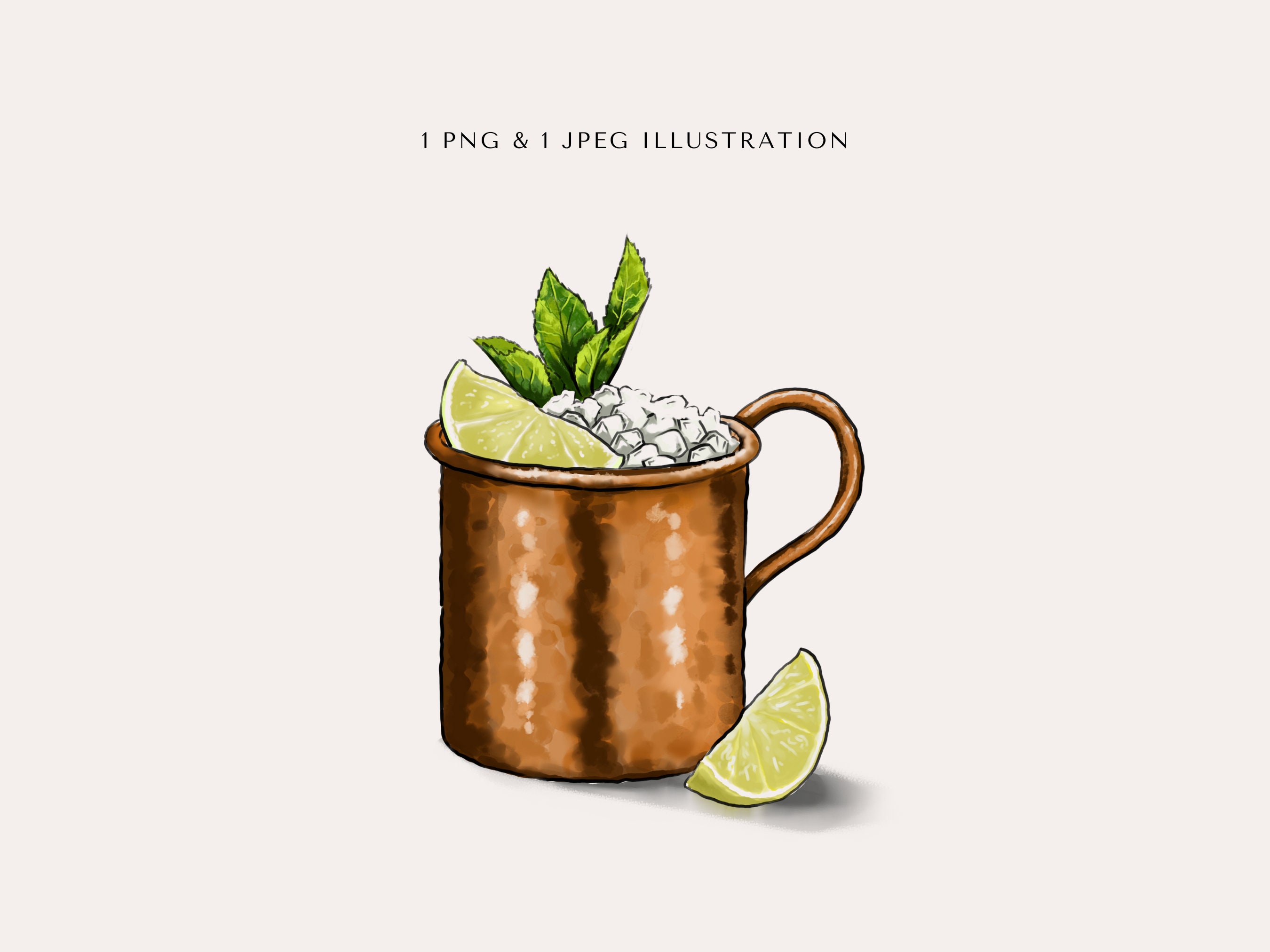 Moscow Mule Cocktail Alcoholic Drink Colored Clip Art | PNG | JPEG ...