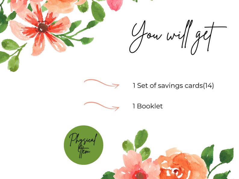 Money Savings Challenge Bundle – Floral Budgeting Cards + 23-page ...
