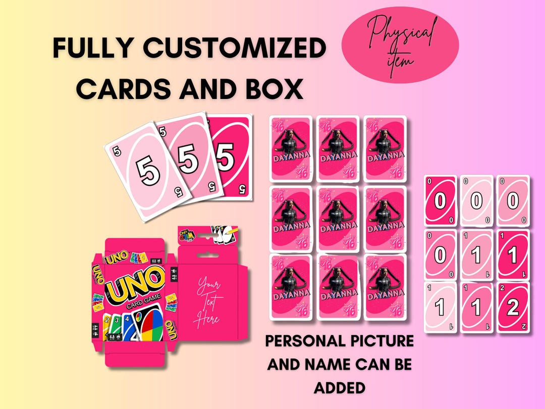Custom UNO Cards With Photo & Name | Personalized Printed Game | Party ...