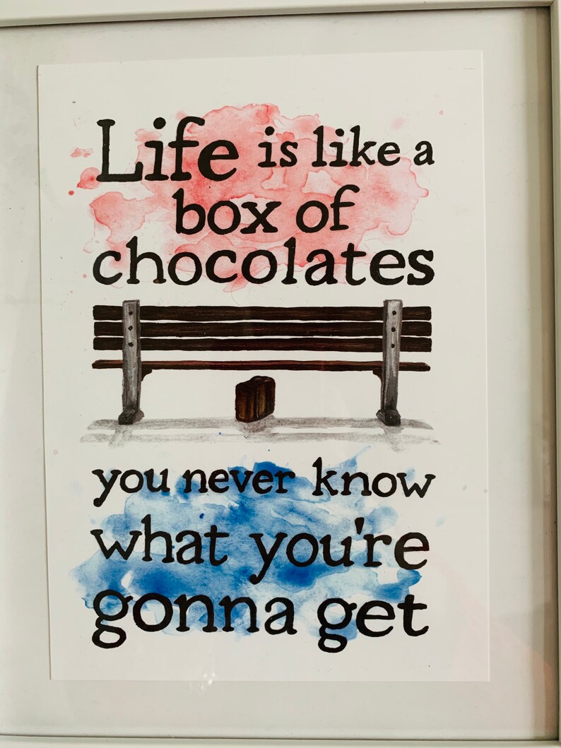 Forest Gump Life is Like a Box of Chocolates Quote Art Print | Etsy