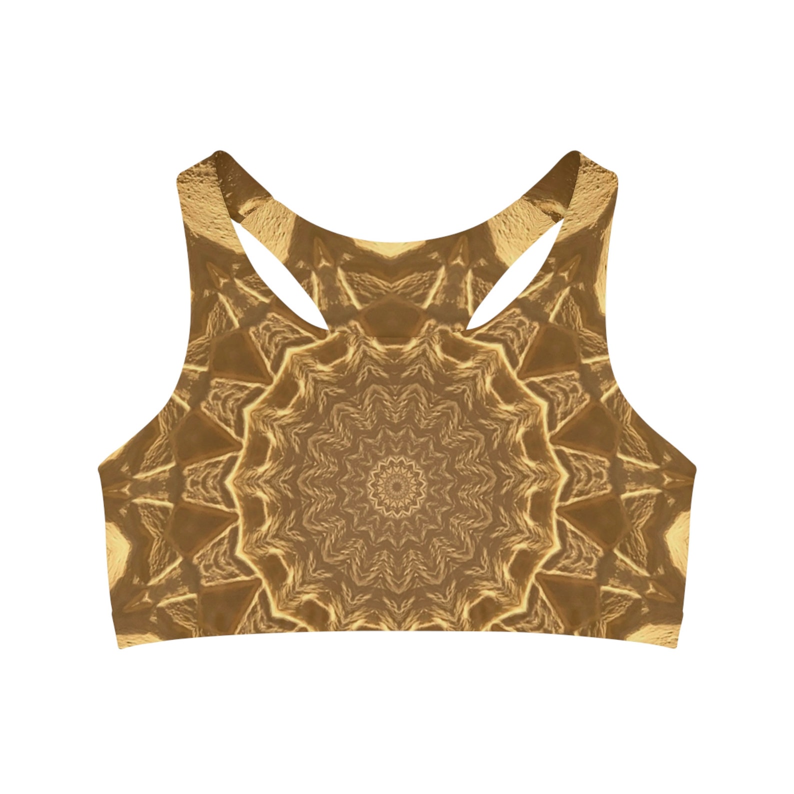 Sun Star Seamless Sports Bra Kaleidoscope Art Festival Wear Funky ...