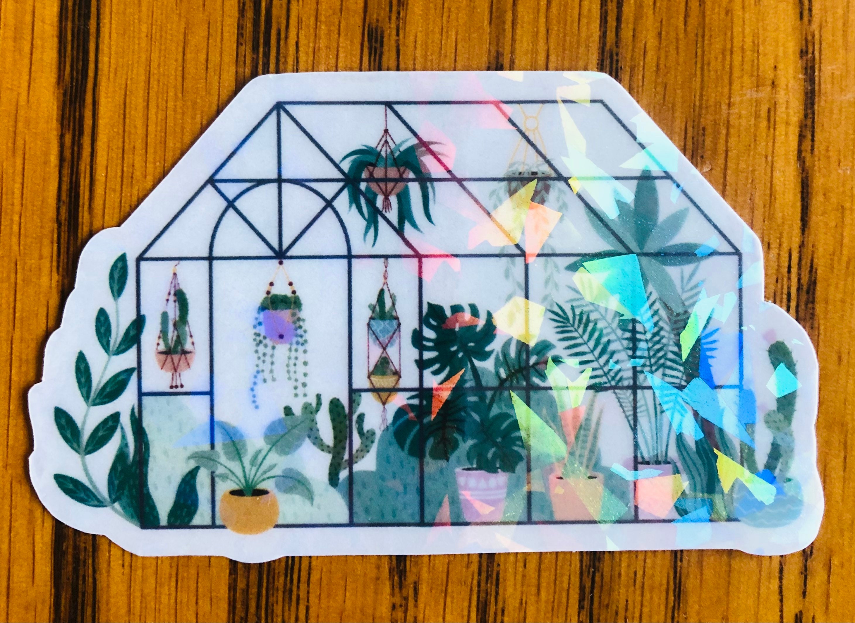 Holographic Greenhouse Sticker Die Cut Sticker Rainbow - Etsy