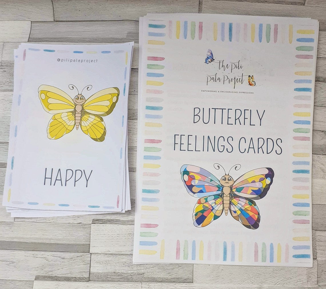 Butterfly Feelings Cards Emotion Flashcards Feelings - Etsy UK