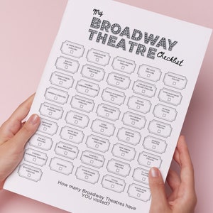 Broadway Theatre Checklist (black and White) - Etsy