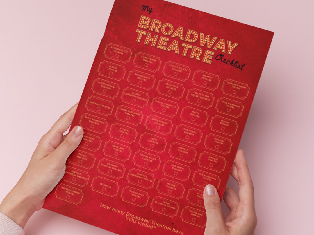Broadway Theatre Checklist (red) - Etsy