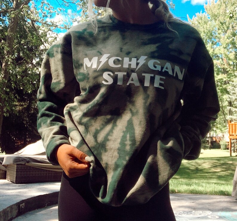 College Tie Dye Sweatshirt/ College Apparel/ Bleach Dye | Etsy