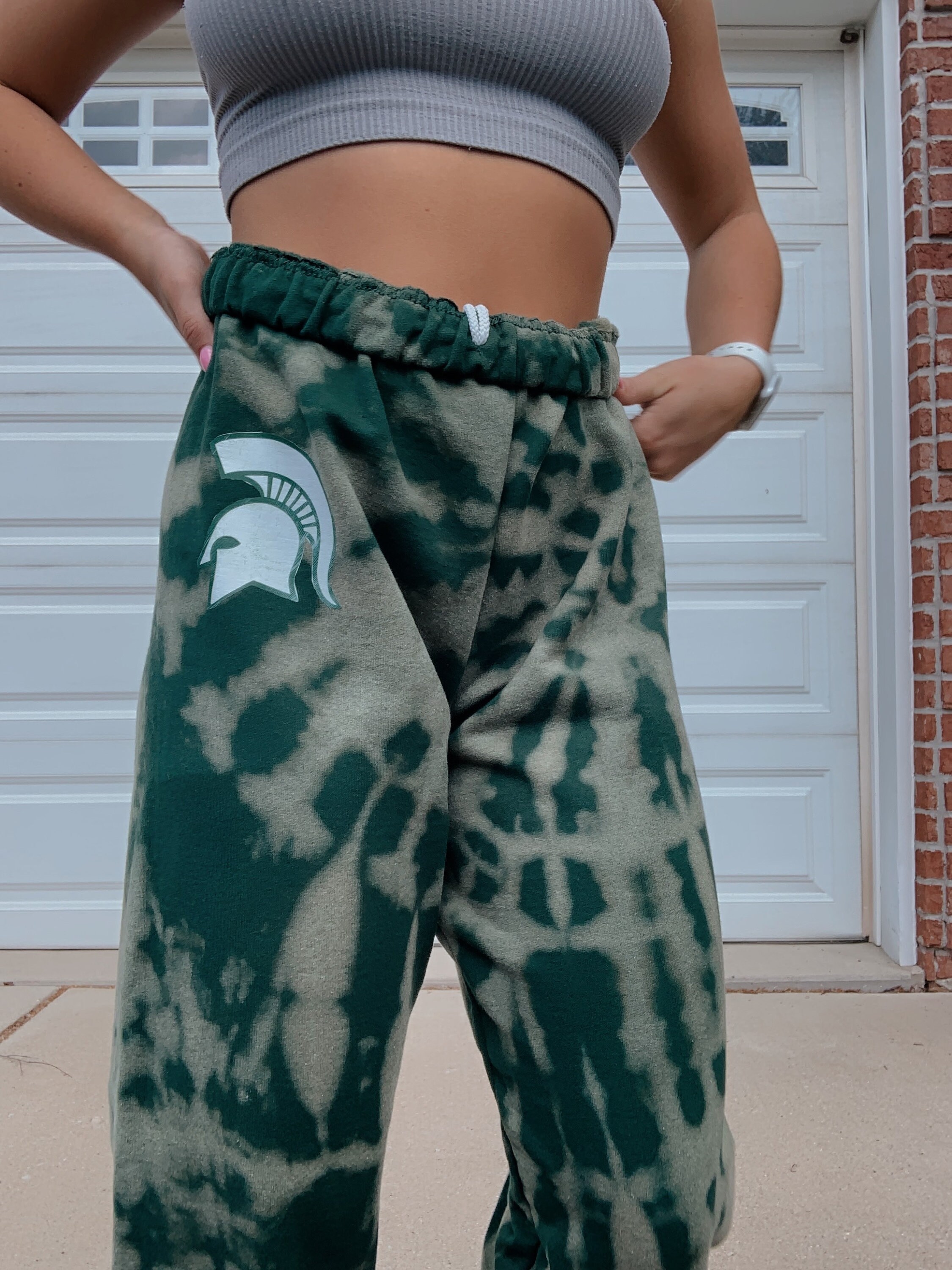 College Tie Dye Joggers/ College Apparel/ Bleach Dye | Etsy