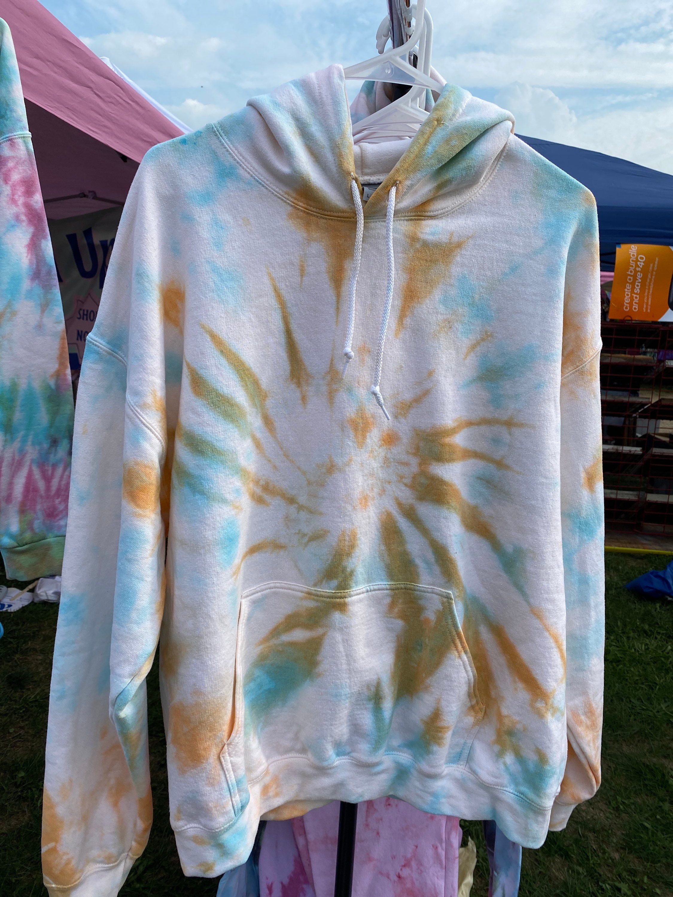 Tie Dye Hooded Sweatshirt/ Custom One Color Tie Dye Sweatshirt - Etsy