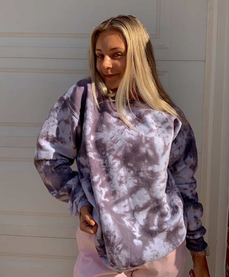 Tie Dye Crewneck Sweatshirt/ Custom One Color Tie Dye - Etsy