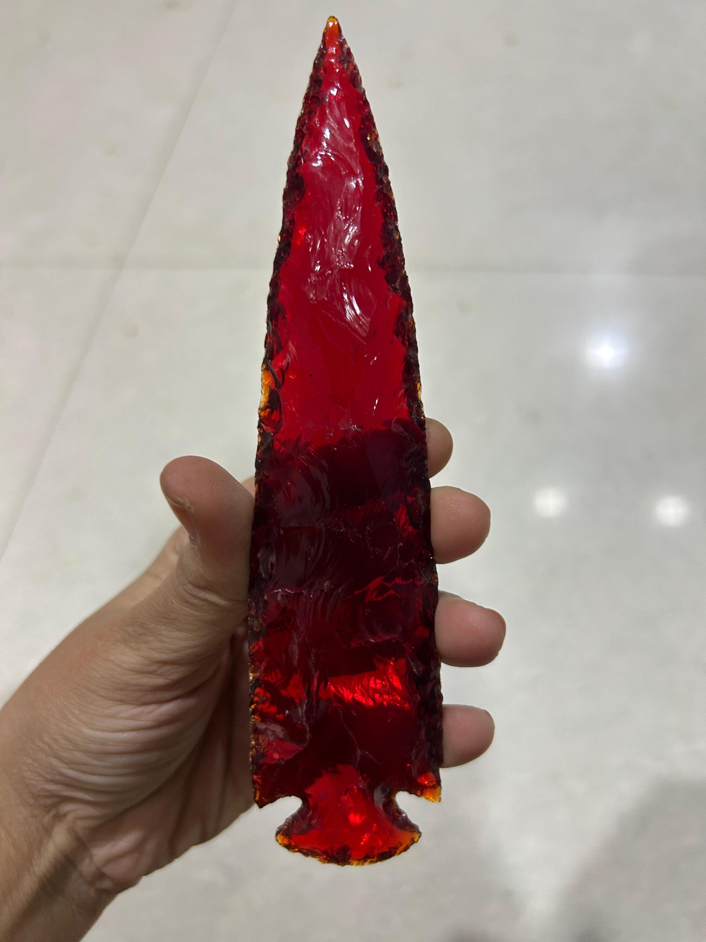 Red Obsidian Glass Arrowhead: Healing Crystal Spearhead Gemstone - Etsy