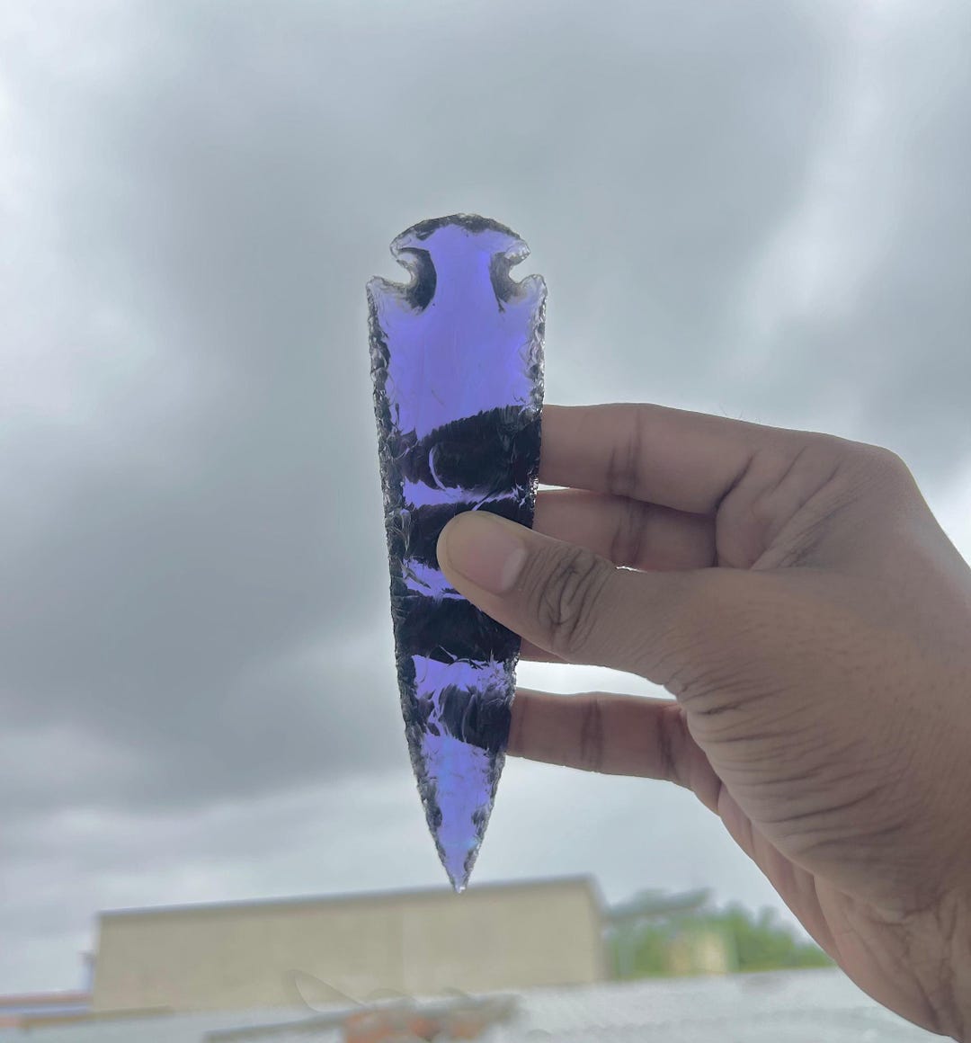 Amethyst Large Arrowhead Crystal 6"inch, Healing Purple Crystal, Hand ...