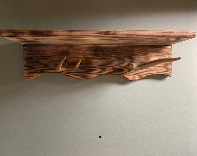 Whitetail Antler Shelf or Hat and Coat Rack - Etsy