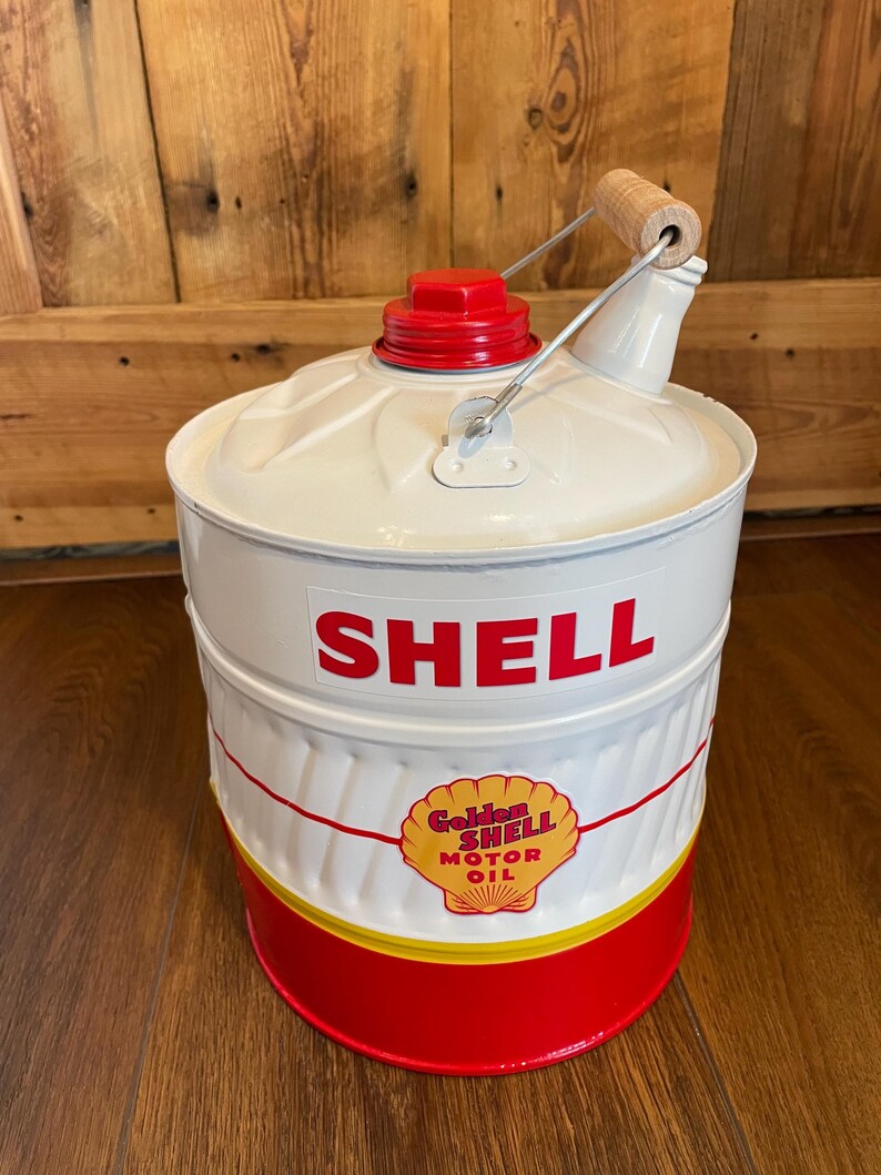 SHELL GAS Style Vintage 5 Gallon Gas Can - REFINISHED - Etsy