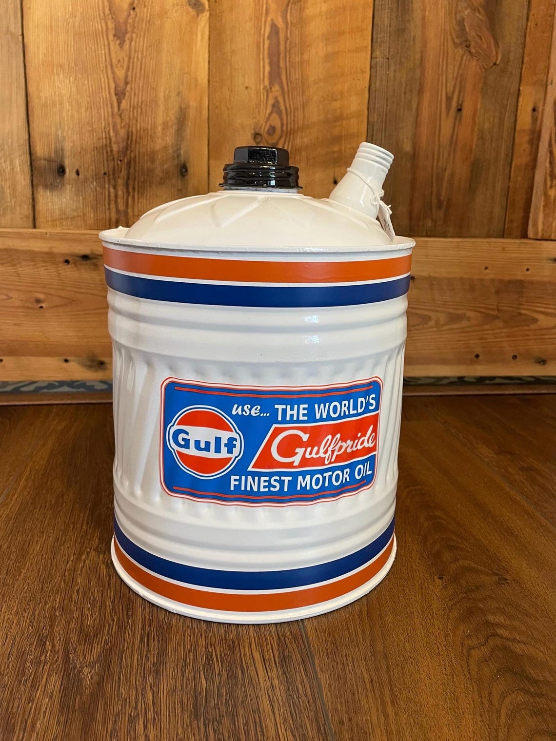GULF Style Vintage 5 Gallon Gas Can - REFINISHED Petroliania Collectors ...