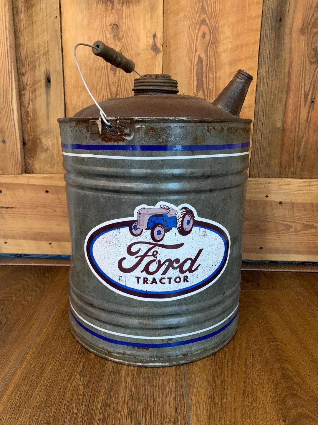 FORD TRACTOR Style Blue Vintage 5 Gallon Gas Can - REFINISHED - Etsy