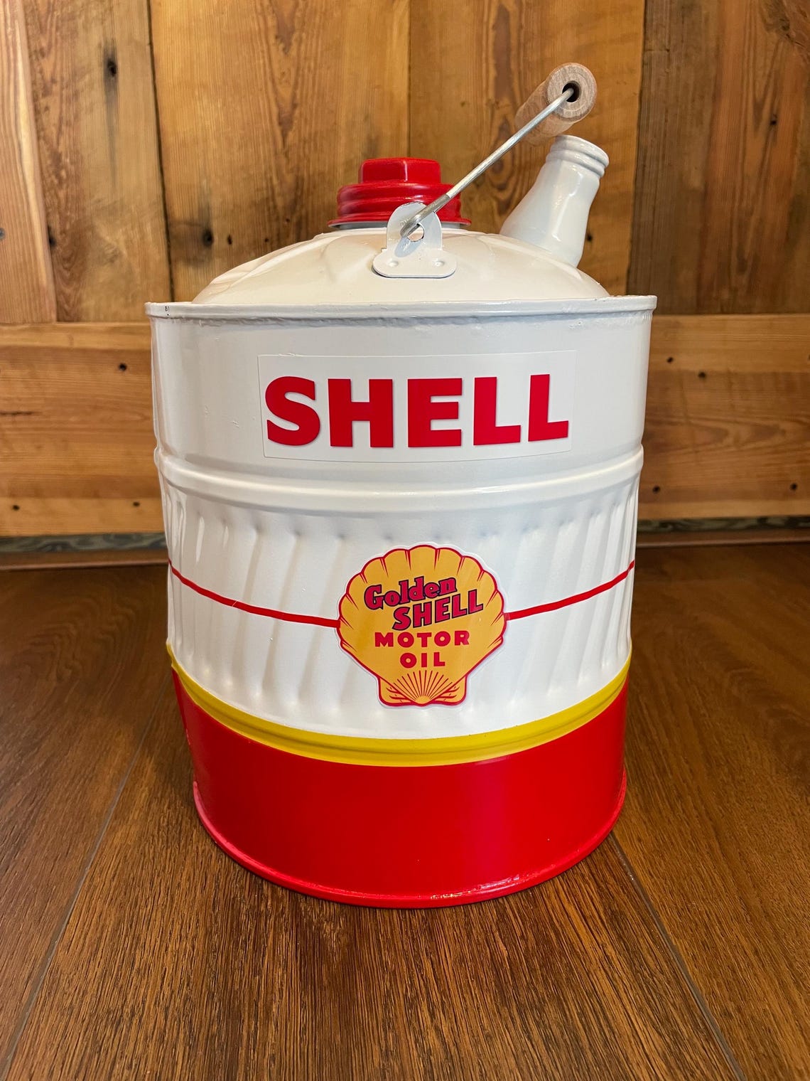 SHELL GAS Style Vintage 5 Gallon Gas Can - REFINISHED - Etsy