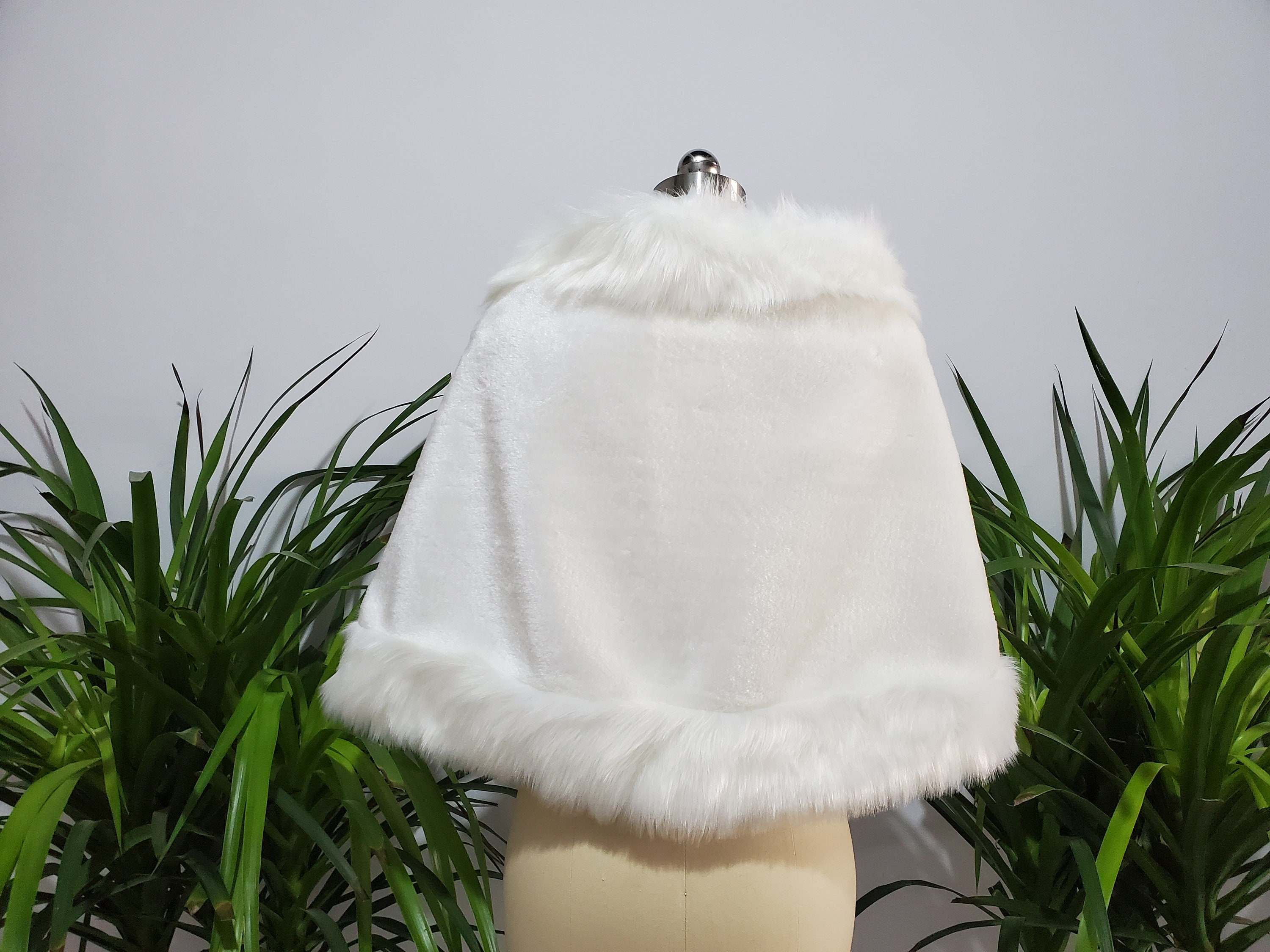 White or Ivory Wedding Shawl Bridal Wrap Faux Fur Shrug Women - Etsy