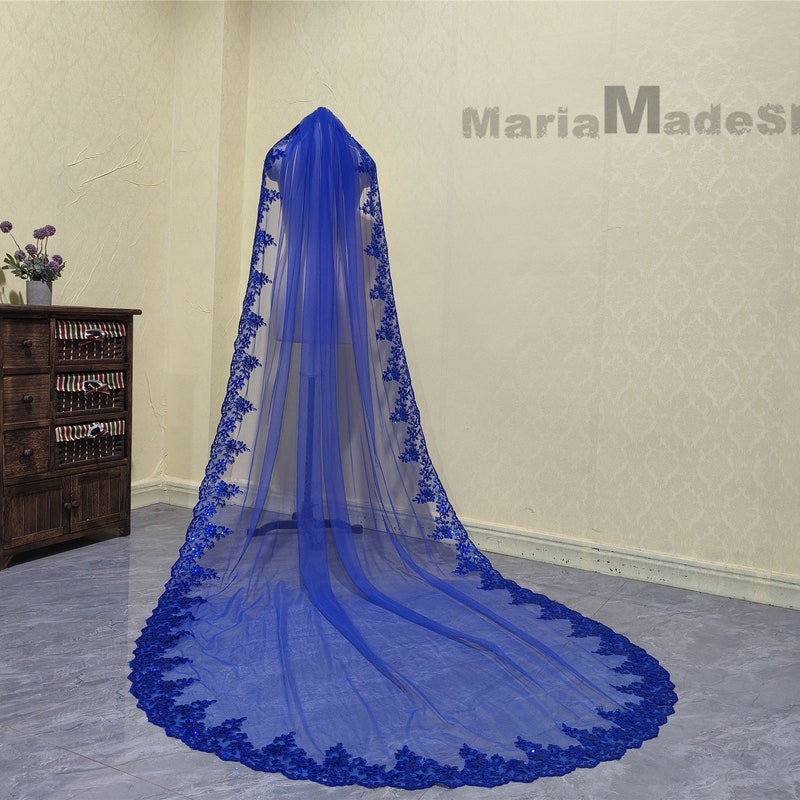 Royal Blue Wedding Veil - Etsy