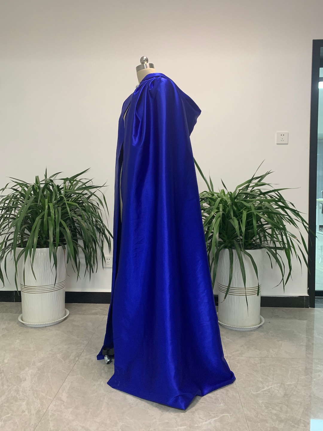 Wedding Cloak Satin Cloak Womens Satin Cloak Royal Blue Cloak Hooded ...
