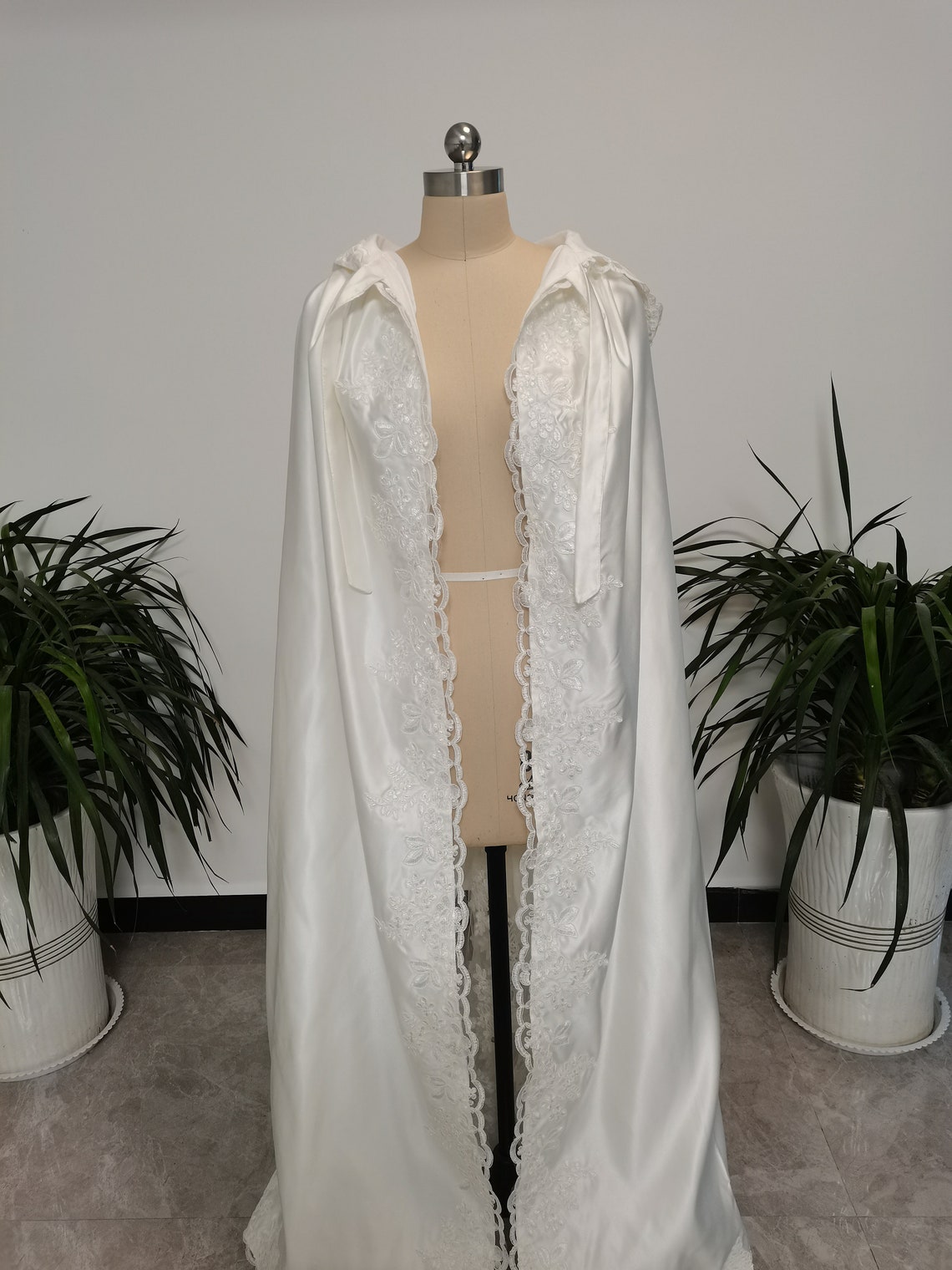 Satin Wedding Cloak Long Wedding Bridal Coat Cloak White/Ivory | Etsy