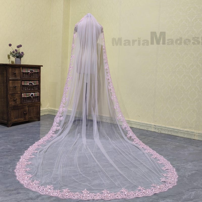 Pink Crochet Veil - Etsy UK