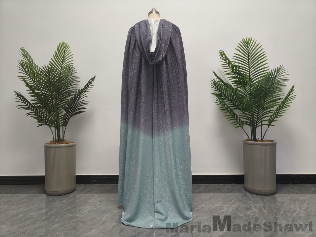 Bolero Bridal Glitter Cape, Winter Wedding Cape, Hooded Long Glitter ...