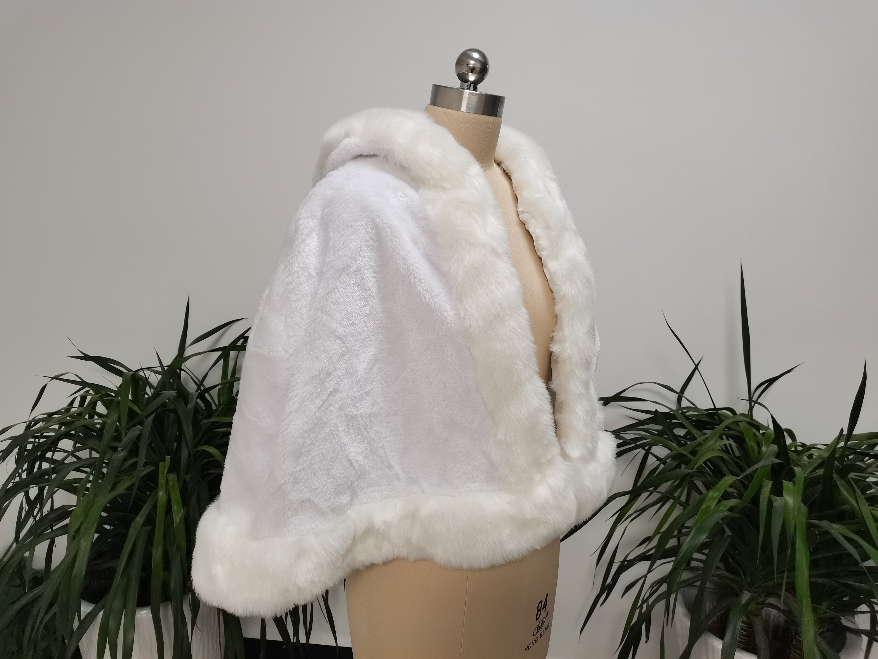 White Or Ivory Cloak Short Cloak Wedding Shawl Cloak Hooded | Etsy