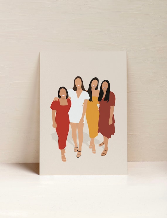 Custom Basic Flat Portrait Illustration Minimal Digital - Etsy