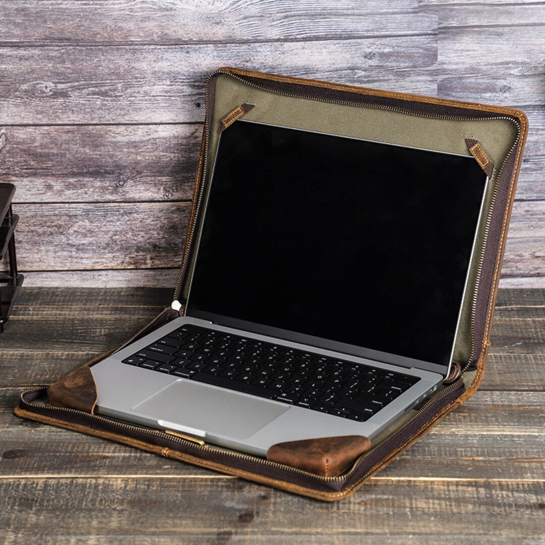 Personalized Vintage Leather Computer Cover, New MacBook Pro 14.2 Cover ...